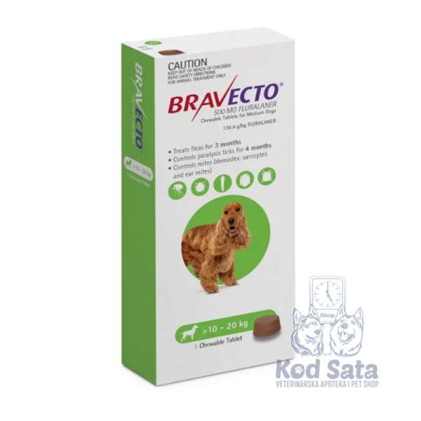 AKCIJA! Bravecto Tablete Protiv Buva i Krpelja, Za Pse Od 10-20kg