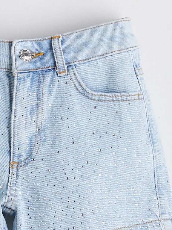 LCW Kids Teksas Šorts Ukrašen Cirkonima Za Dečji