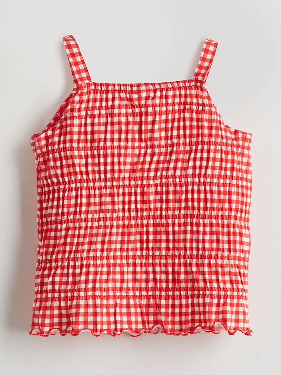 LCW Kids Bluza Sa Kvadratnom Kragnom I Kariranim Dezenom Za Devojčice