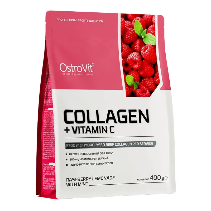 OstroVit Collagen + Vitamin C, Jagoda, 400 g