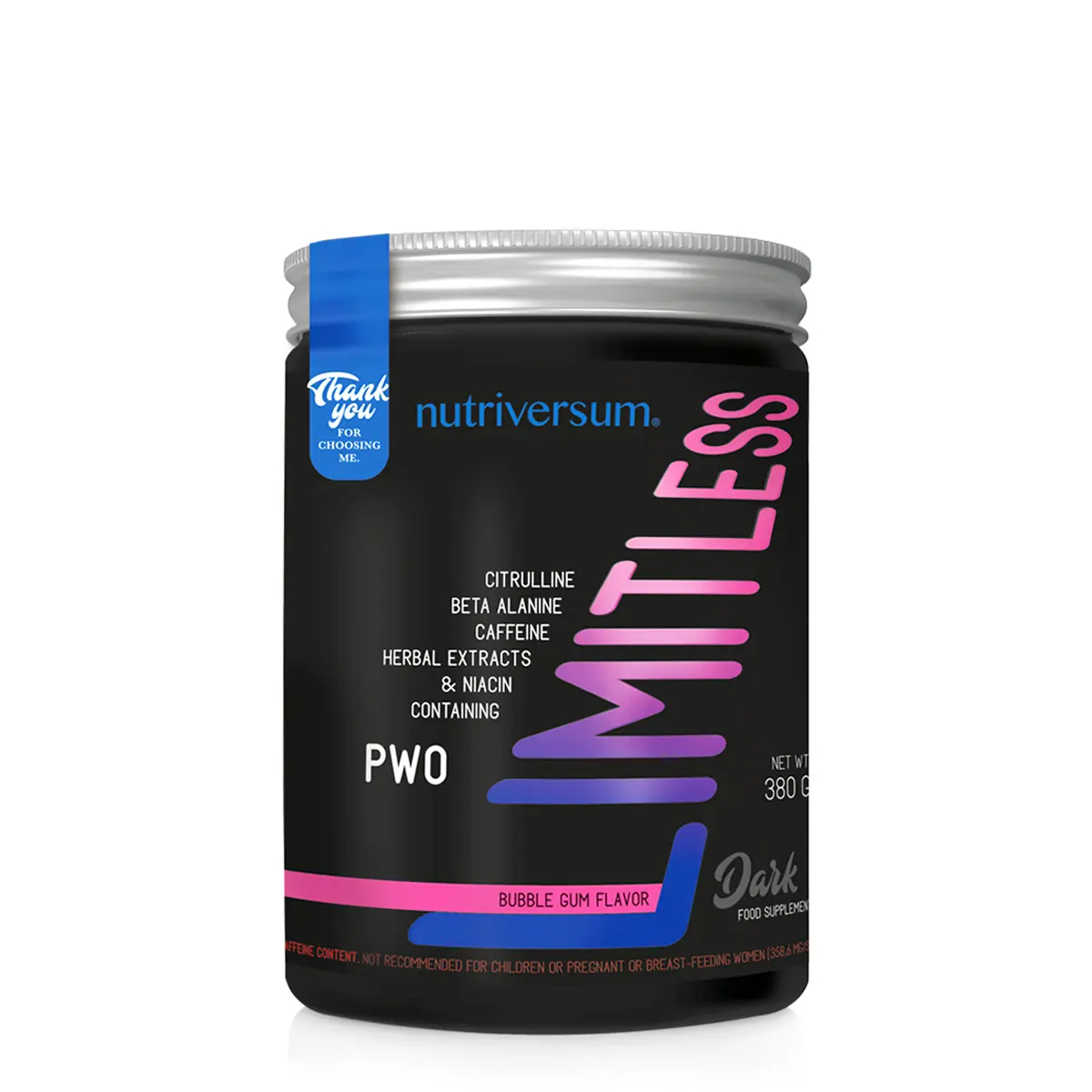 Nutriversum PWO Dark Limitless, Borovnica, 380g