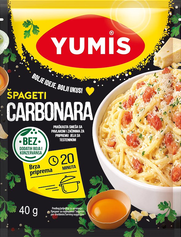 Yumis Sos za špagete Carbonare, 40g