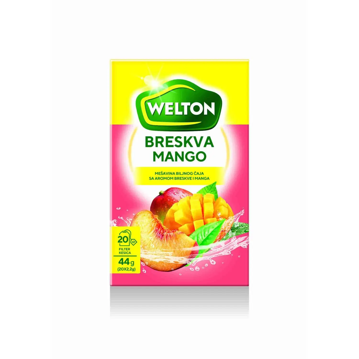 Welton Čaj, Breskva i mango, 44g