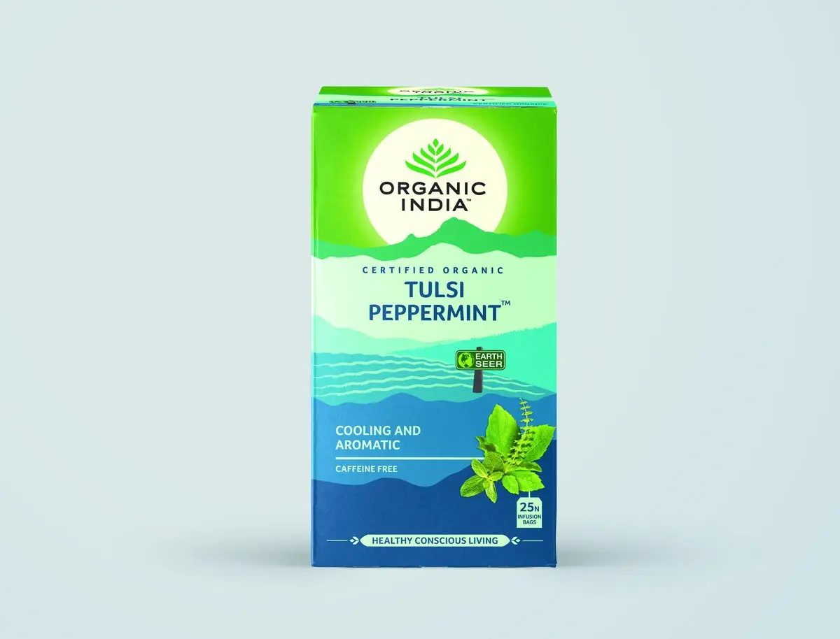 ORGANIC INDIA Organski čaj za ublažavanje glavobolje i stomačnih problema Tulsi peppermint