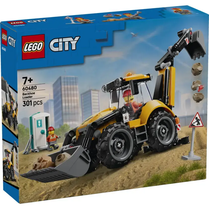 LEGO City Žuti bager-utovarivač 60480, Uzrast 7+