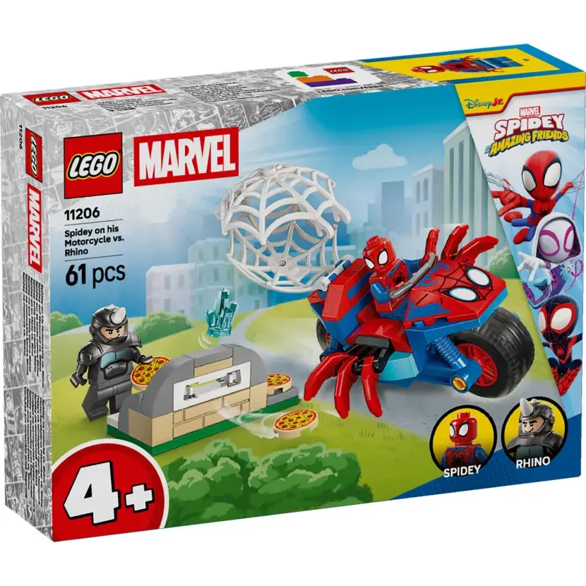 LEGO Marvel Spidey na svom motociklu protiv nosoroga 11206,Uzrast 4+