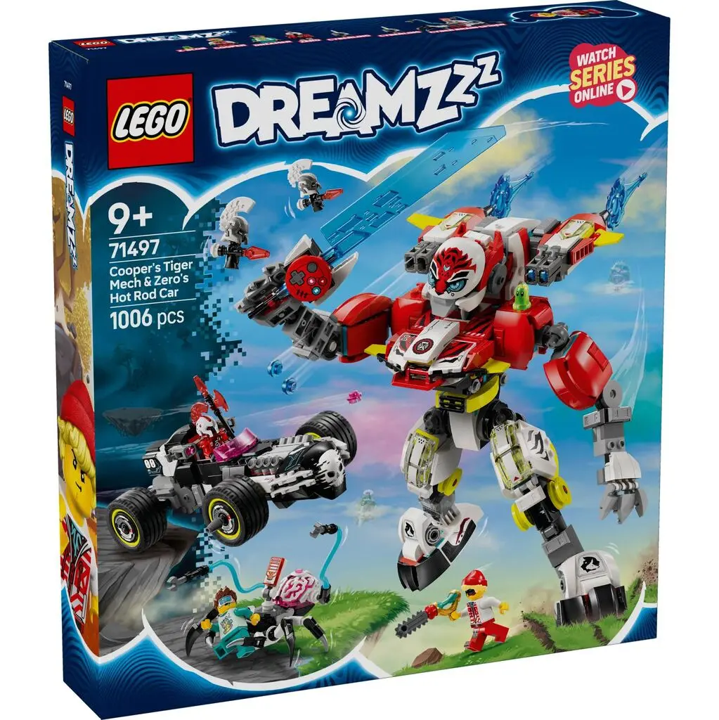 LEGO DREAMZzz Kuperov tigar-mek i Zirov hot rod 71497, Uzrast 9+