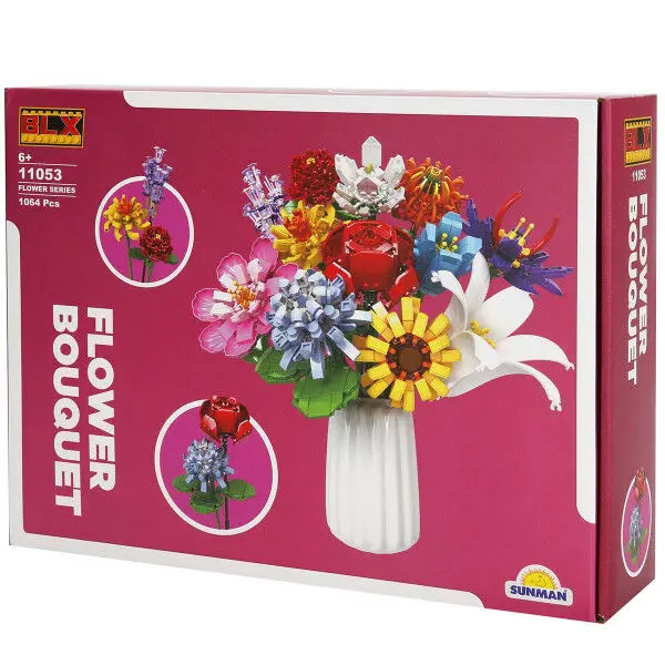 BLX Kreativni Set sklopivih kocki Flowers, 1009 delova, Šareni