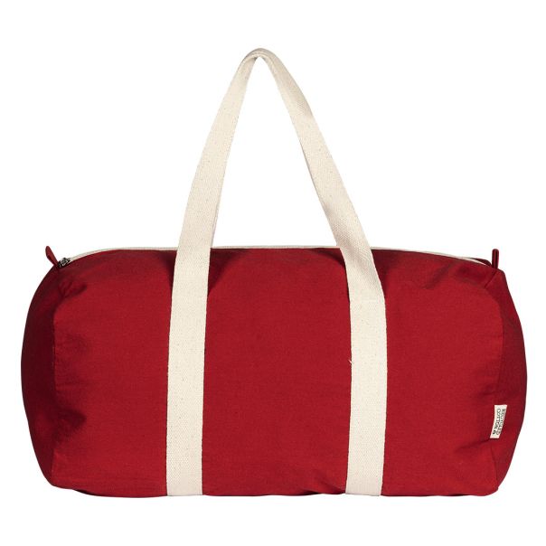 Sportska torba BOUNTY – reciklirani pamuk 320 g/m², cilindrična, GRS i OEKO-TEX