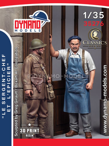NEW! Dynamo-Models 35276 Le Sergent Chef and Marcel L'epicier (2 Figures / 3D-Printed)
