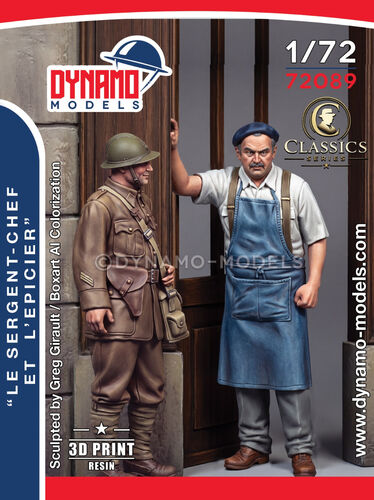 NEW! Dynamo-Models 72089 Le Sergent Chef and Marcel L'epicier (2 Figures / 3D-Printed)