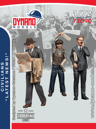 NEW! Dynamo-Models 72090 Civilians - The Latest News! (3 Figures / 3D-Printed)