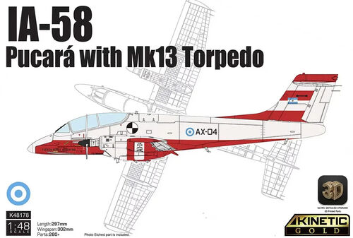 NEW! Kinetic 48178 FMA IA-58 Pucara with Mk13 Torpedo