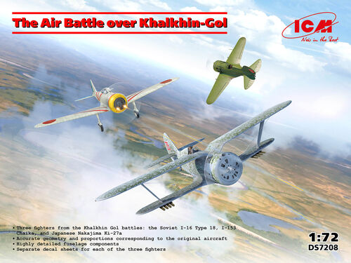NEW! ICM DS7208 The Air Battle over Khalkhin-Gol (I-16 Type 18 / I-153 Chaika and Ki-27a)