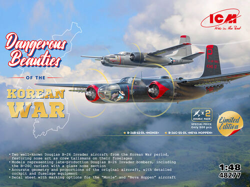 NEW! ICM 48277 Dangerous Beauties of the Korean War (Double Pack / Limited Edition - only 500 pcs / B-26 Invader)