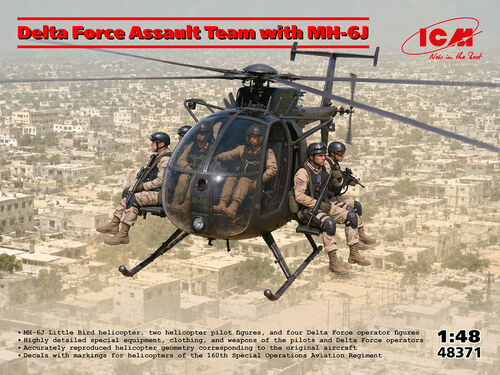 NEW! ICM 48371 Delta Force Assault Team with MH-6J