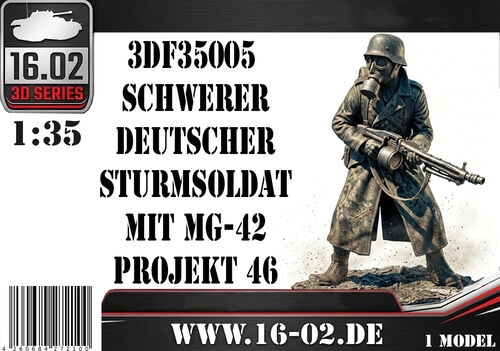 NEW! Custom scale 3DF35005 Heavy German Assault Soldier With MG-42 - Project 46