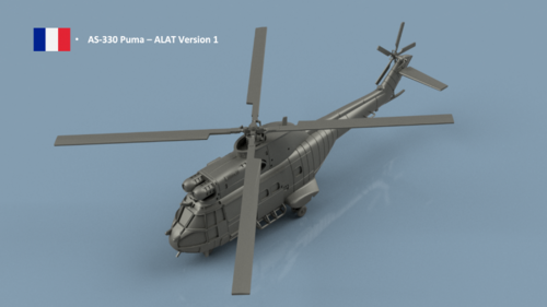 L'Arsenal 2.0 3D144338 Aerospatiale AS-330 Puma - ALAT Version 1 (1 Helicopter / 3D-Printed)
