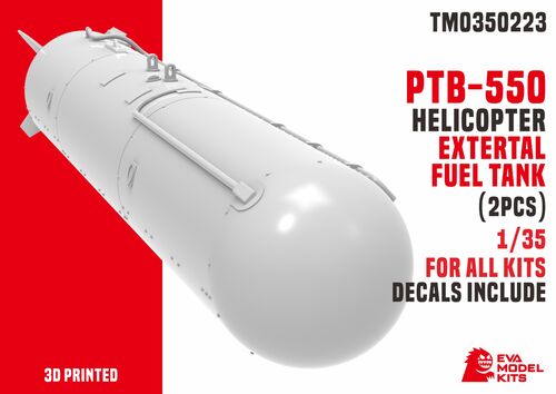 NEW! EVA Model Kits TM0350223 PTB-550 Helicopter External Fuel Tank with Decals for All Kits (2 pcs / 3D-Printed)