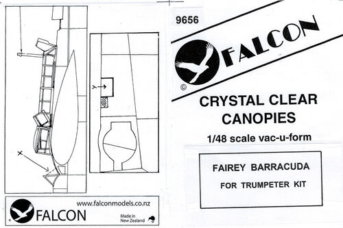 NEW! Falcon Model 9656 Fairey Barracuda - Crystal Clear Canopies (for Trumpeter Kits)