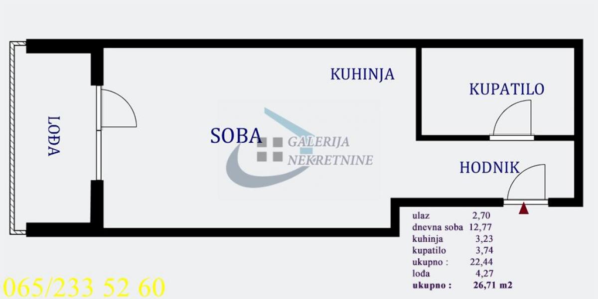 Garsonjera na prodaju, Železnik, Beograd, 27m², 78.000 €