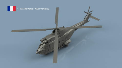 L'Arsenal 2.0 3D700339 Aerospatiale AS-330 Puma - ALAT Version 2 (4 Helicopters / 3D-Printed)