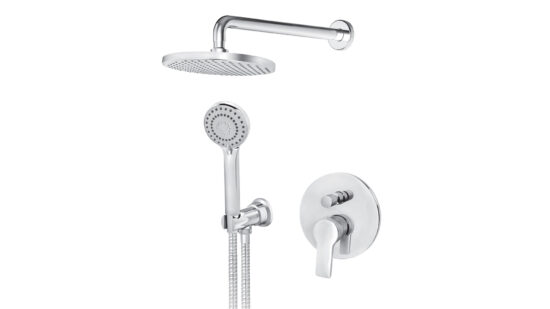 ROSAN B/2 UZIDNA BATERIJA SA ZIDNIM TUŠEM D.220 MM I RUČNIM TUŠEM OUTLET