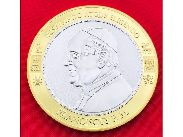 Medalja Vatikan  Papa Franja Franciscus pozlata
