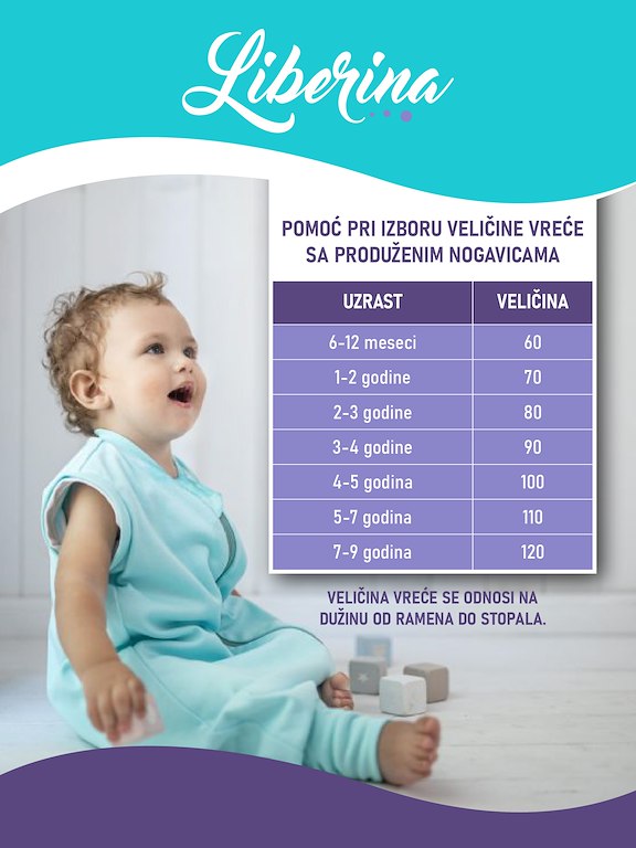 Vreća za spavanje sa nogavicama - dva sloja pamuka - bez rukava - dodatak za stopala - Srca mint - 1.0 TOG