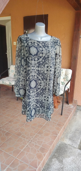 Luksuzna boho patchwork šifon haljina M L