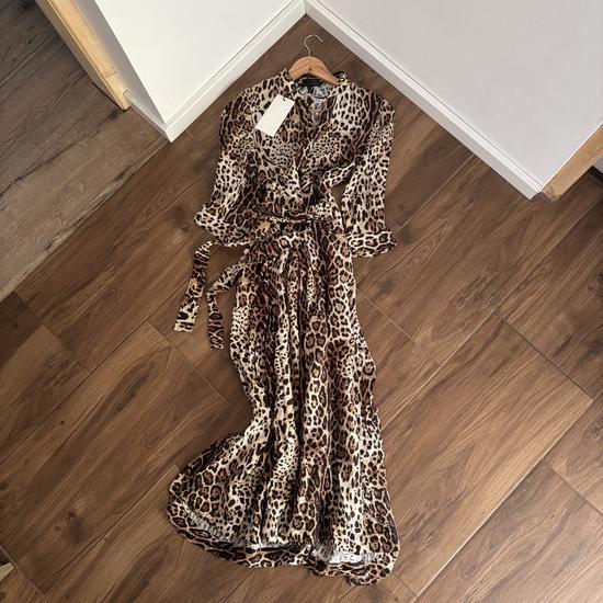 Zara lepa midi haljina sa printom Viskoza Novo