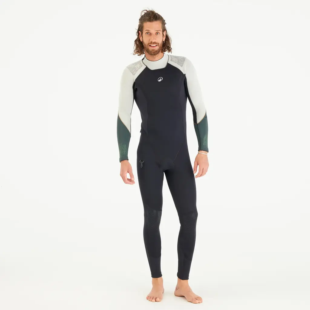 Muško neoprensko odelo za ronjenje SCD 900 3 mm crno-kaki