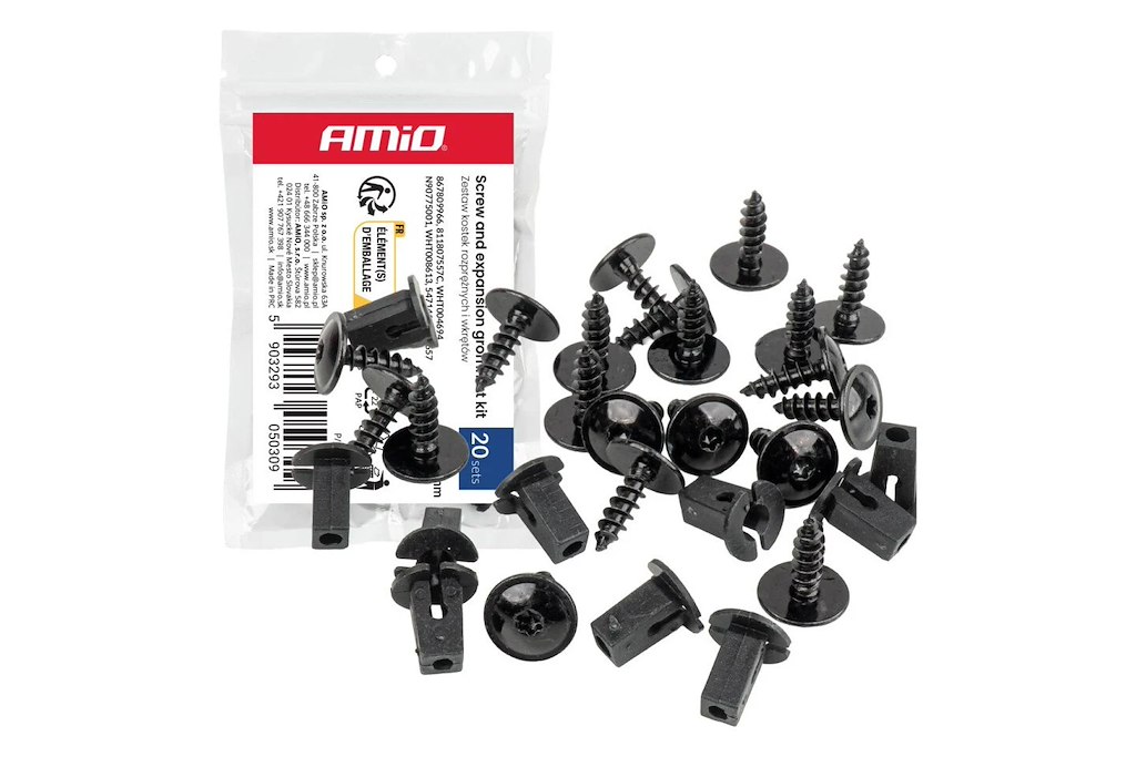Komplet tiplova i vijaka ⌀ 12/4 mm, 20 komada AMIO-05030 Proizvod meseca