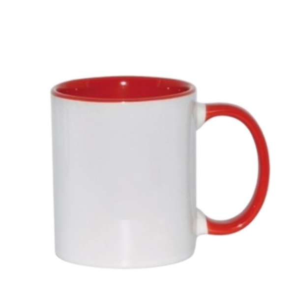 CRVENA RUČKA I UNUTRAŠNJOST/BELA ŠOLJA 330 ML