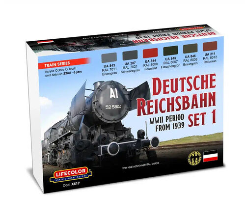 NEW! Life Color XS17 - German Railways Colors WWII Era