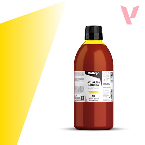 NEW! Vallejo 39160 160 Liquid Watercolor - Primary Yellow