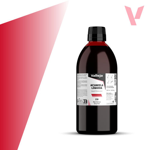 NEW! Vallejo 39230 230 Liquid Watercolor - Deep Red