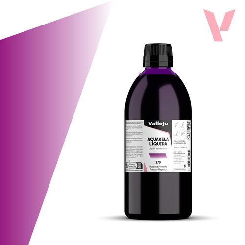 NEW! Vallejo 39270 270 Liquid Watercolor - Primary Magenta