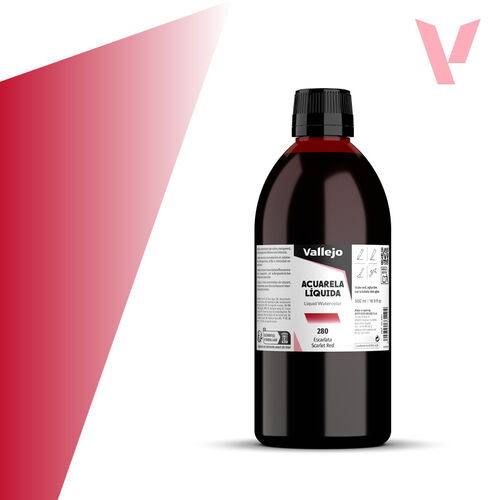 NEW! Vallejo 39280 280 Liquid Watercolor - Scarlet Red