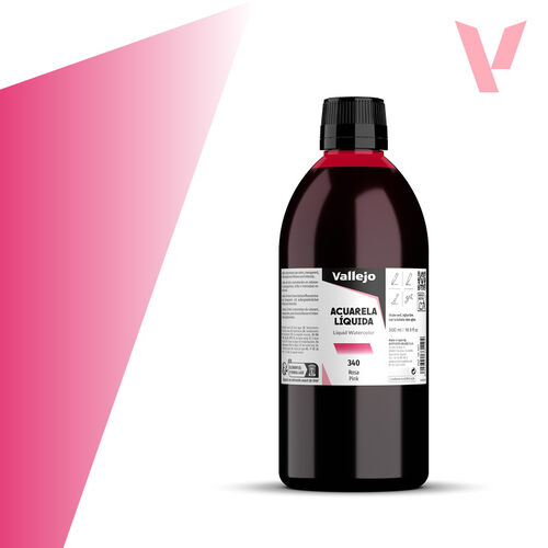 NEW! Vallejo 39340 340 Liquid Watercolor - Pink