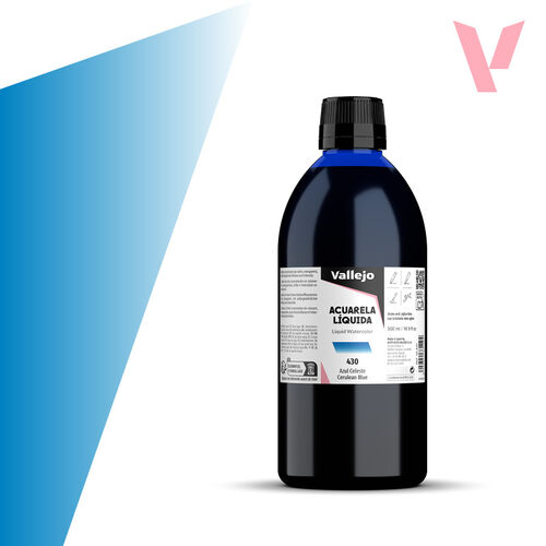 NEW! Vallejo 39430 430 Liquid Watercolor - Cerulean Blue