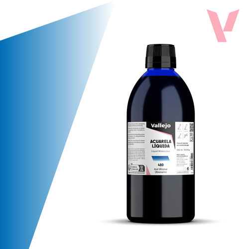 NEW! Vallejo 39480 480 Liquid Watercolor - Ultramarine
