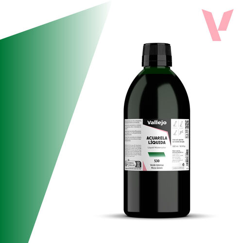NEW! Vallejo 39530 530 Liquid Watercolor - Moss Green
