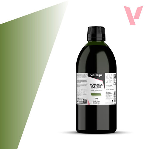 NEW! Vallejo 39570 570 Liquid Watercolor - Olive Green