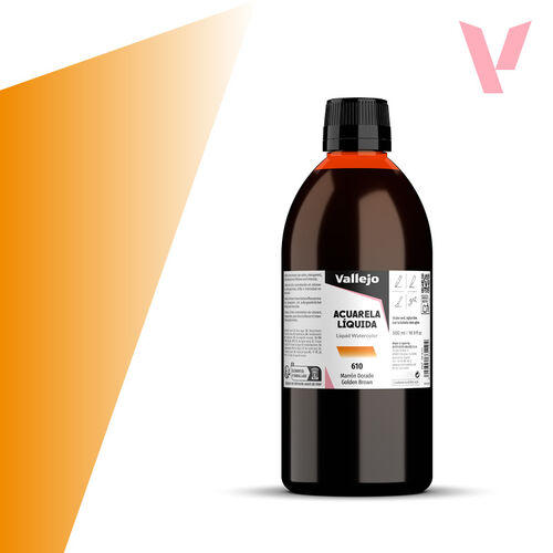 NEW! Vallejo 39610 610 Liquid Watercolor - Golden Brown