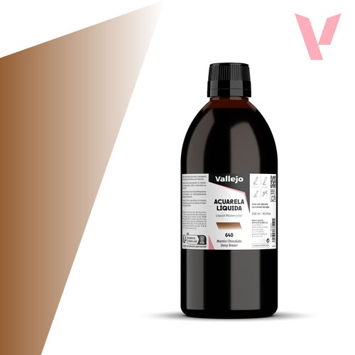 NEW! Vallejo 39640 640 Liquid Watercolor - Deep Brown