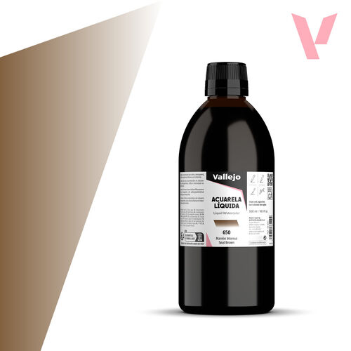 NEW! Vallejo 39650 650 Liquid Watercolor - Seal Brown