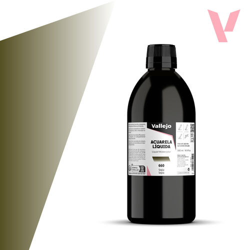 NEW! Vallejo 39660 660 Liquid Watercolor - Sepia