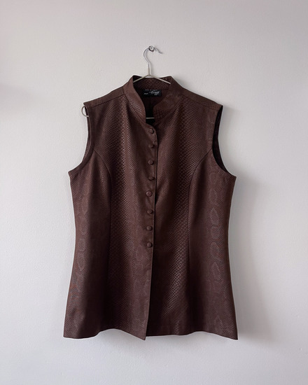 Vintage top prsluk 90s tekstura reptila francuska