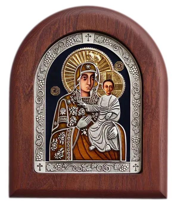 Ikona u drvetu Presveta Bogorodica Mozdokska, 170x205x22mm